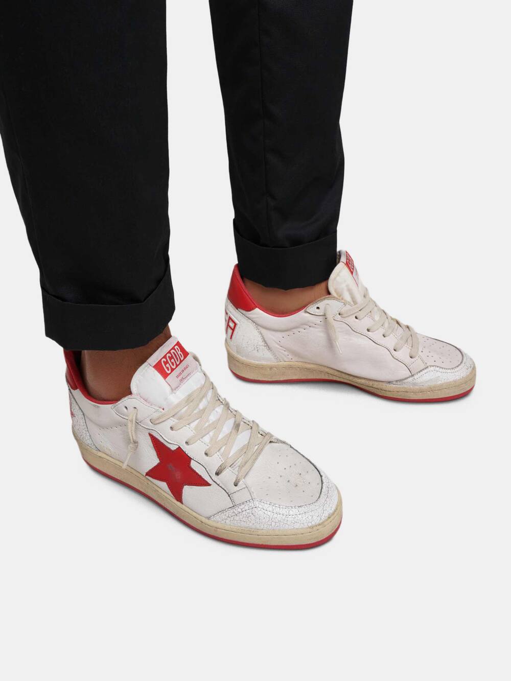 Zapatillas deportivas Ball Star blancas de piel con estrella y refuerzo ...