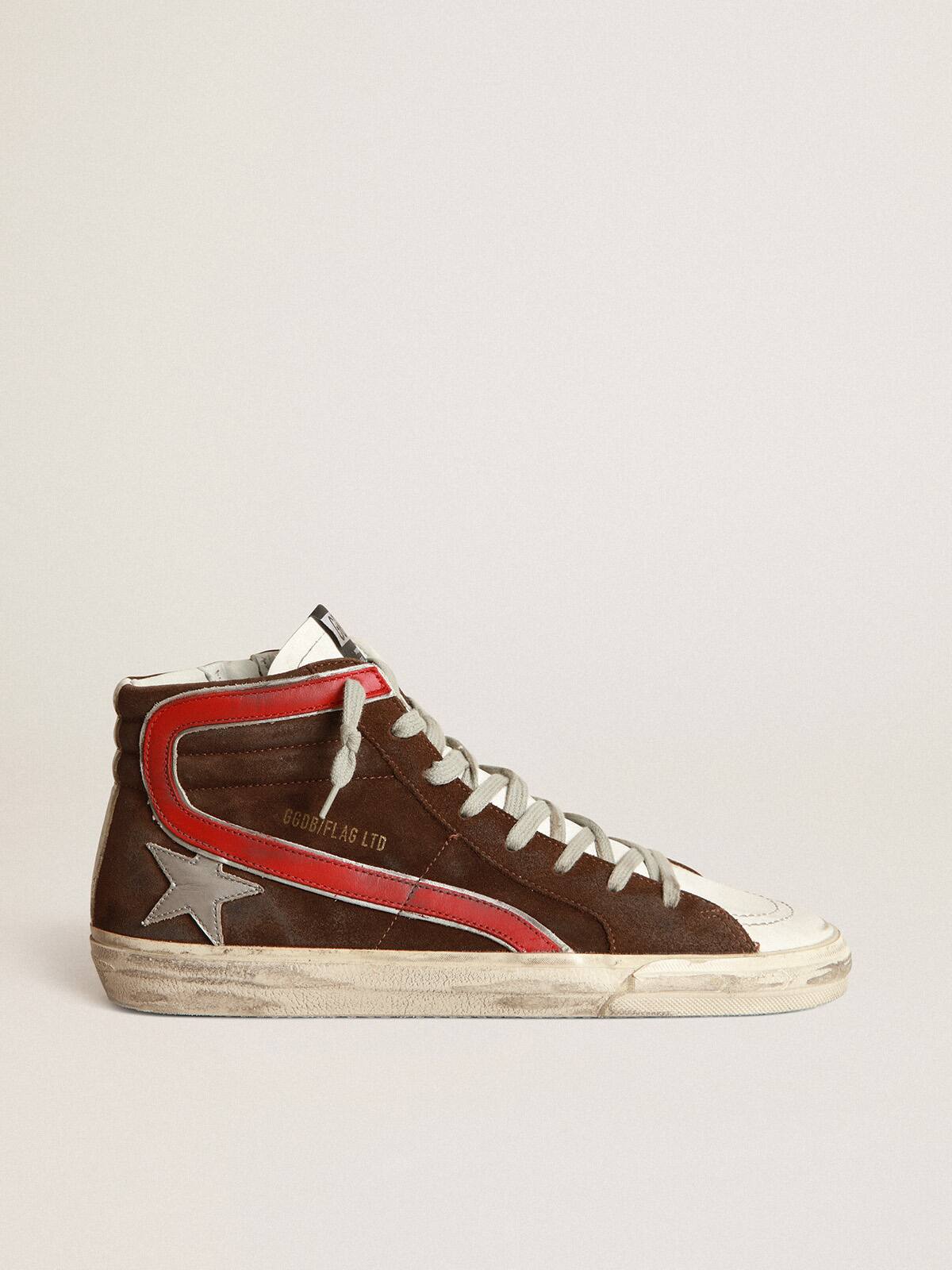 Sneakers Slide aus Rauleder mit silberfarbenem Stern | Golden Goose ...