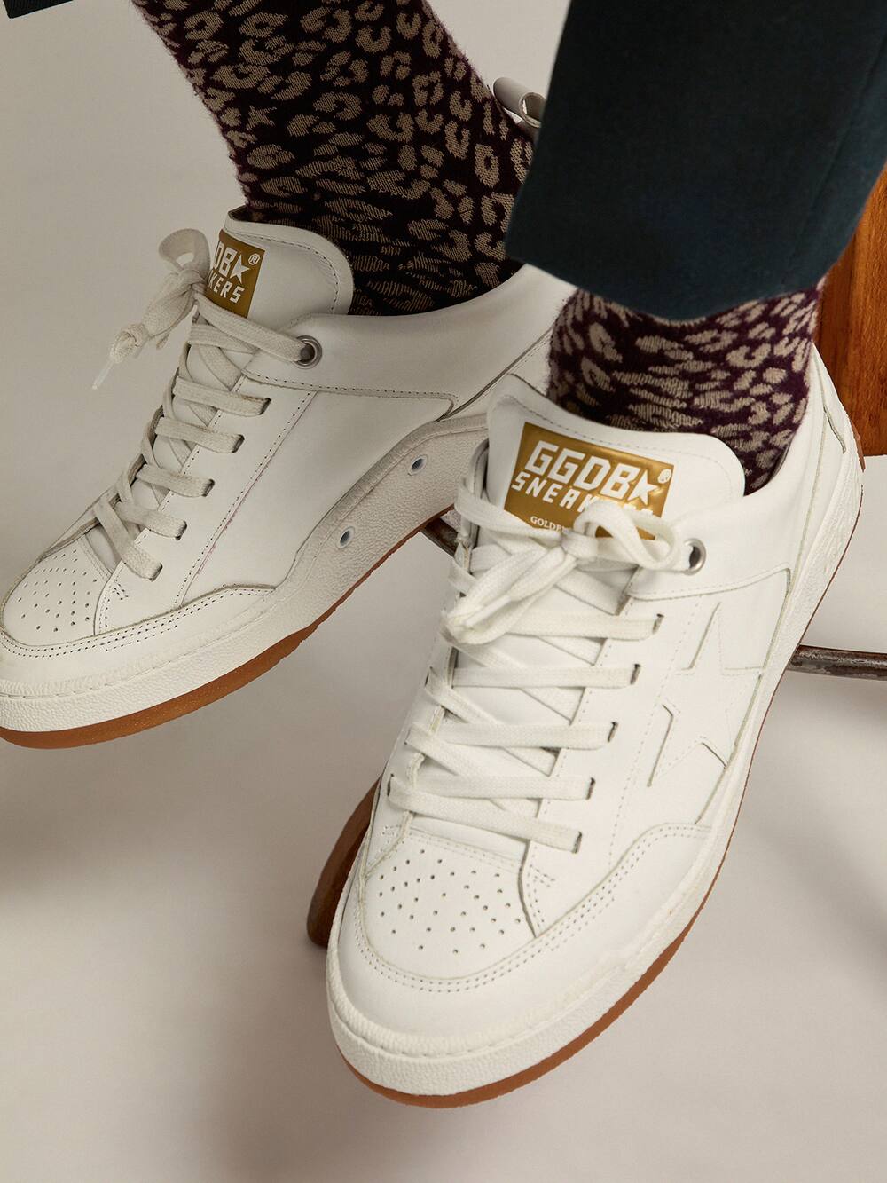Men’s Yeah sneakers in optical white leather | Golden Goose