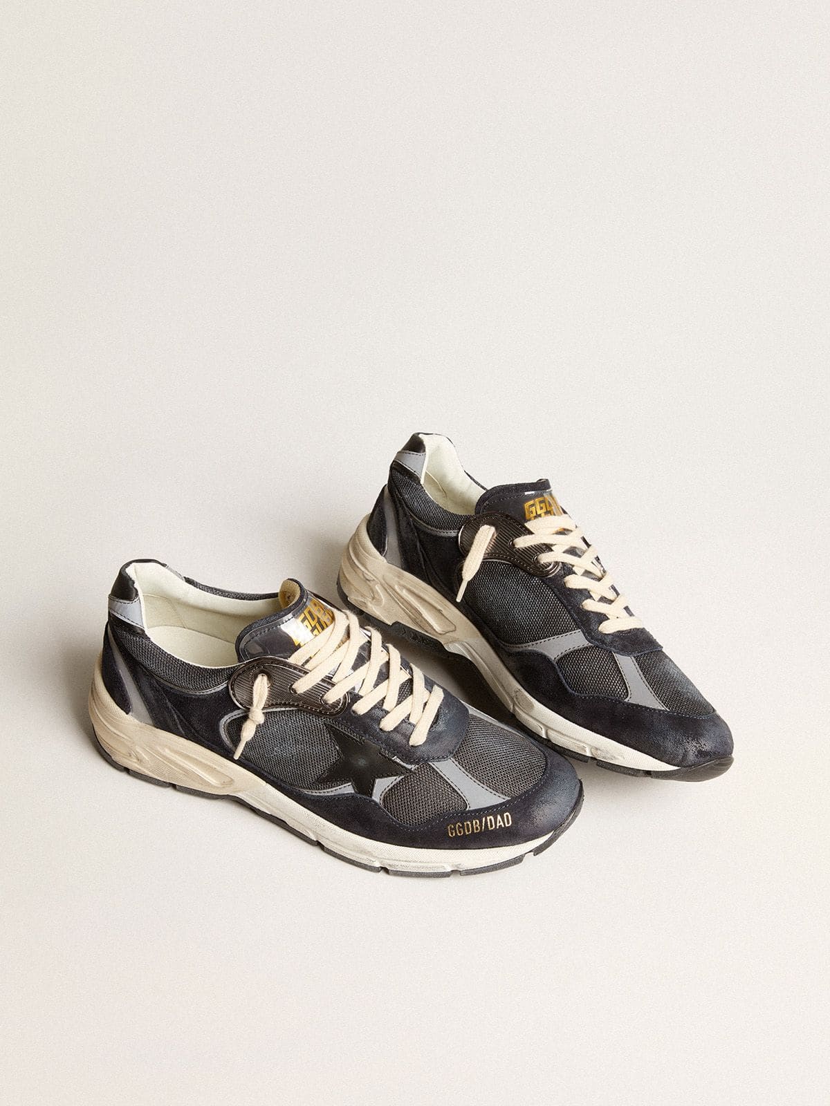 Dad-Star de Hombre de malla y ante azul oscuro con estrella color negro ...