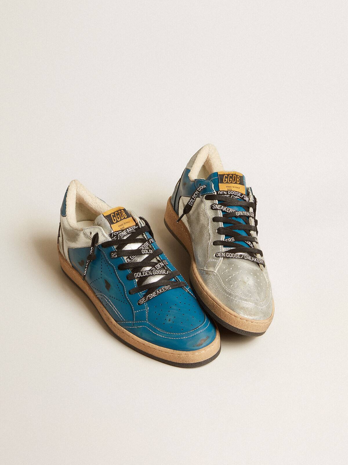 Ball Star LAB in glossy blue and silver leather with perforated star ...