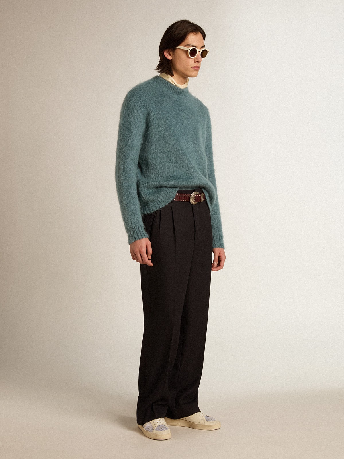 Powder-blue mohair sweater | Golden Goose