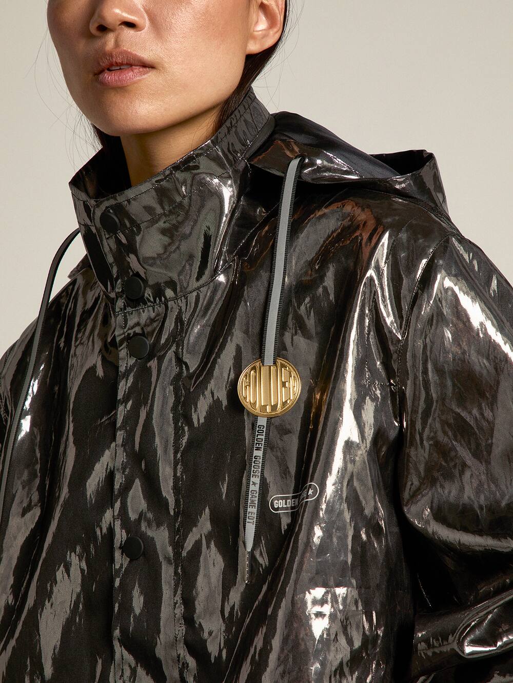 Game EDT Capsule Collection windcheater in dark silver color | Golden Goose