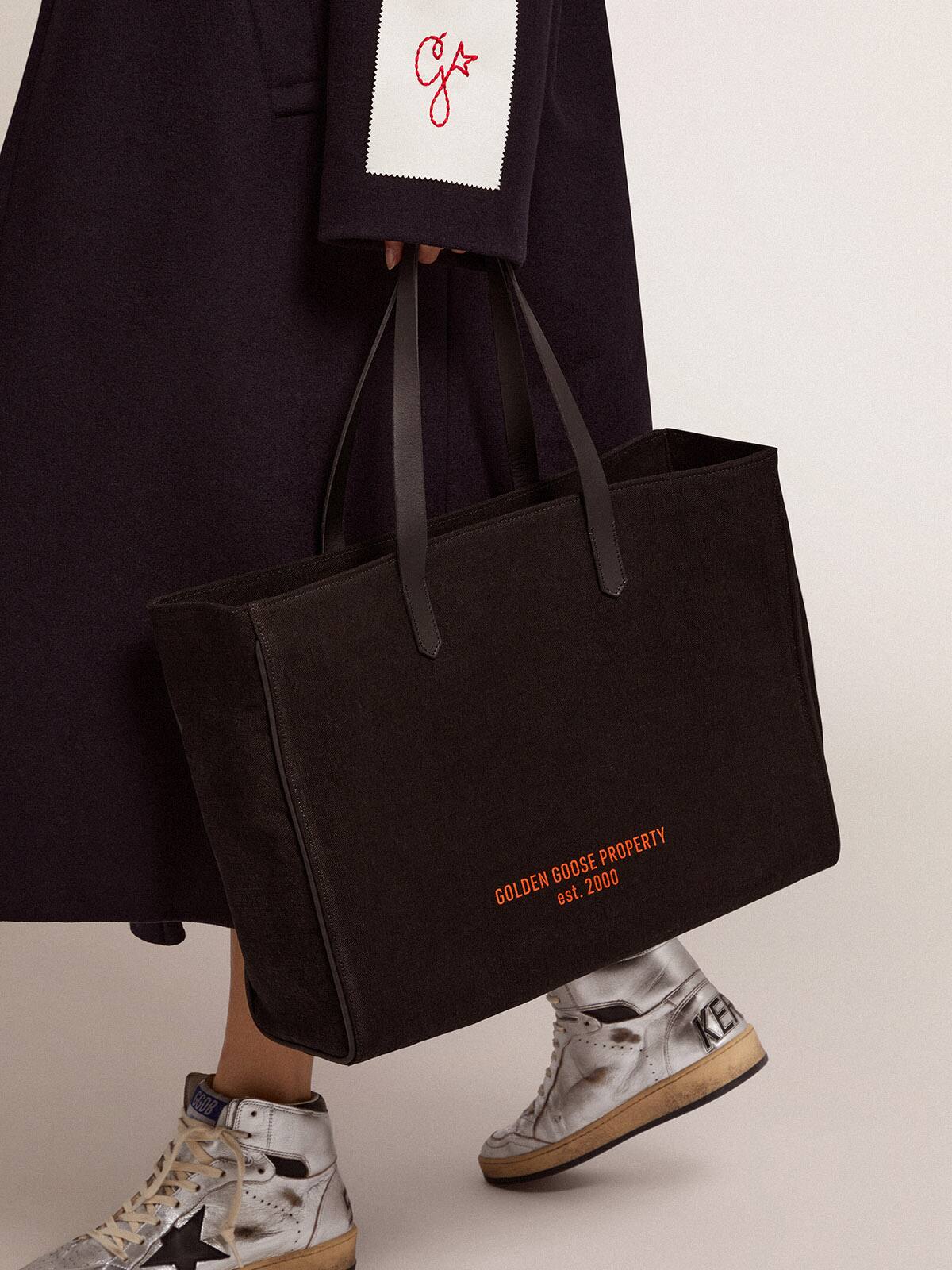East-West California Bag in black canvas | Golden Goose