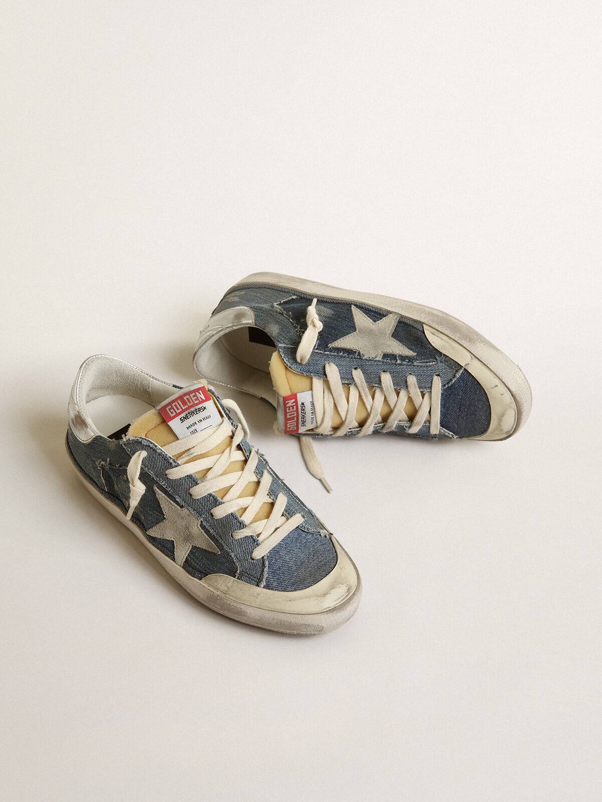 Women’s Super-Star Penstar LTD in denim with silver heel tab | Golden Goose