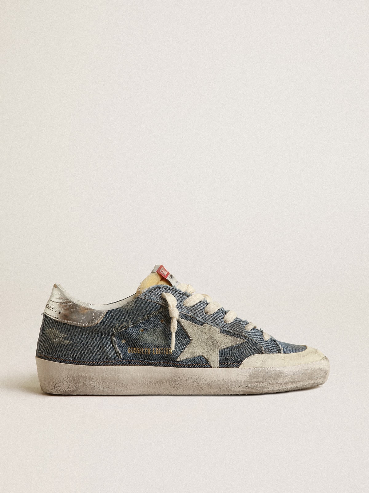 Women’s Super-Star Penstar LTD in denim with silver heel tab | Golden Goose