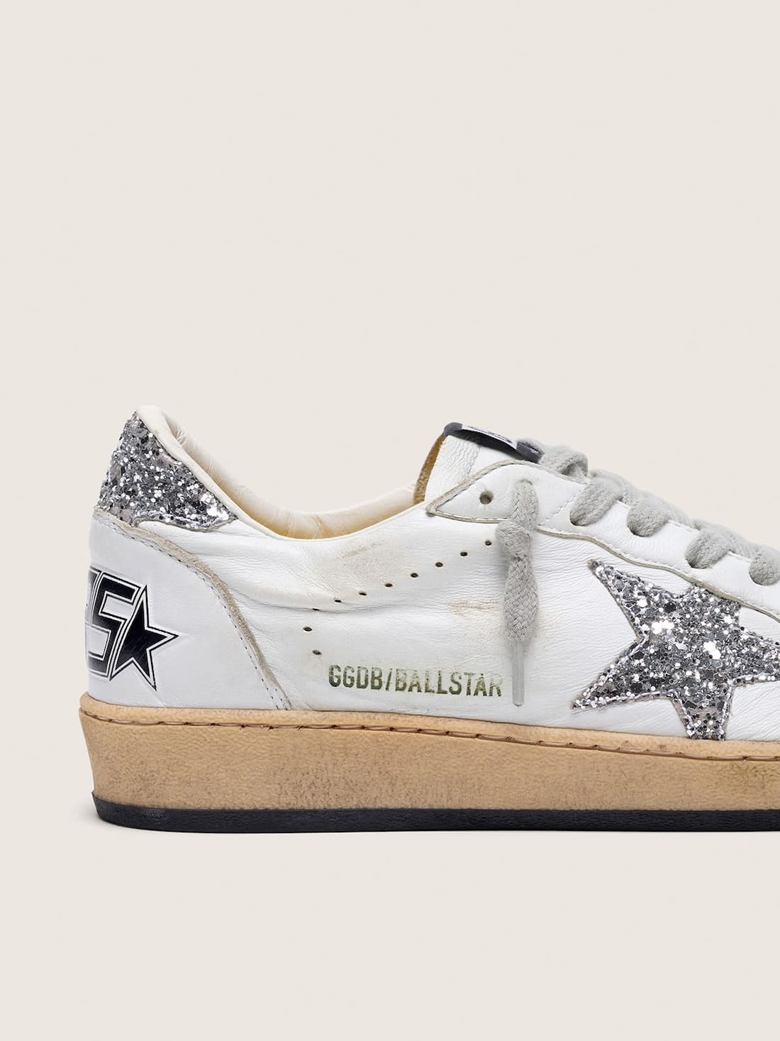 Women's Ball Star in nappa with white star and glitter heel tab ...