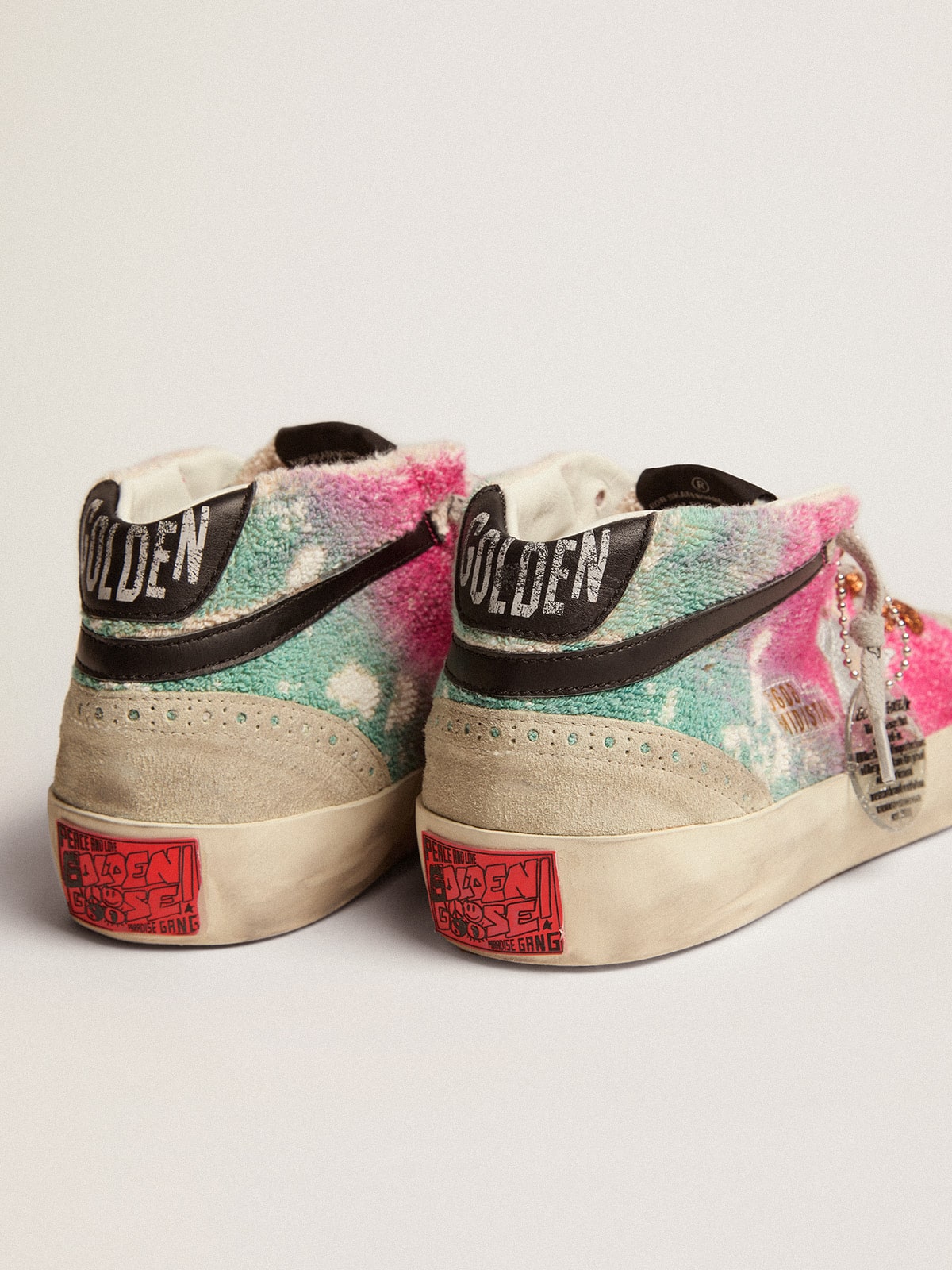 Women’s Mid Star LAB in terry with silver laminated leather star ...