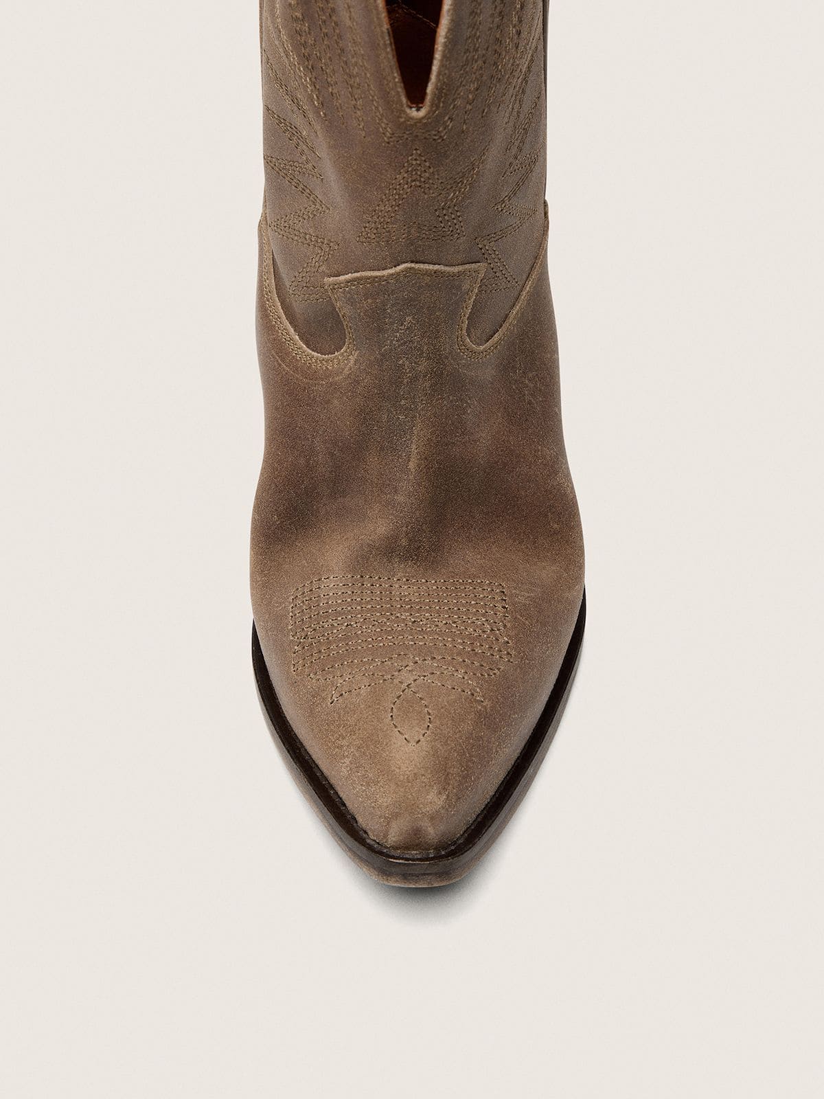 Bottes basses Wish Star pour femme en cuir velours gris avec étoile brodée