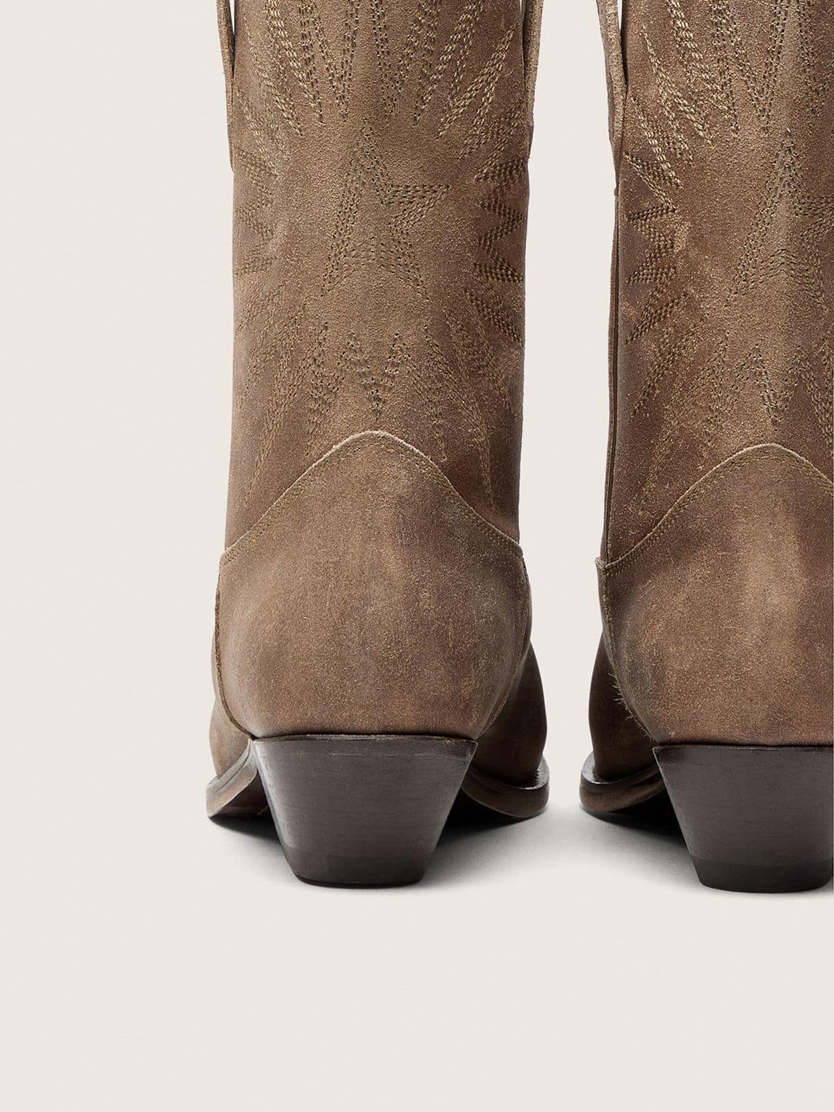 Bottes basses Wish Star pour femme en cuir velours gris avec étoile brodée