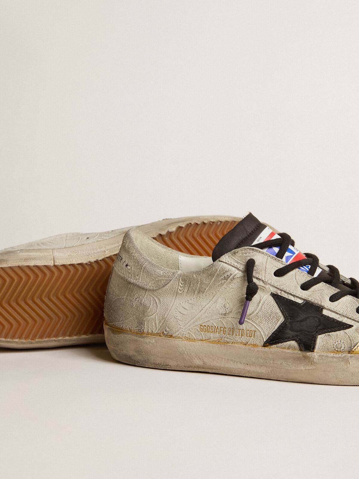 Women’s Super-Star LAB with floral print and black leather star ...