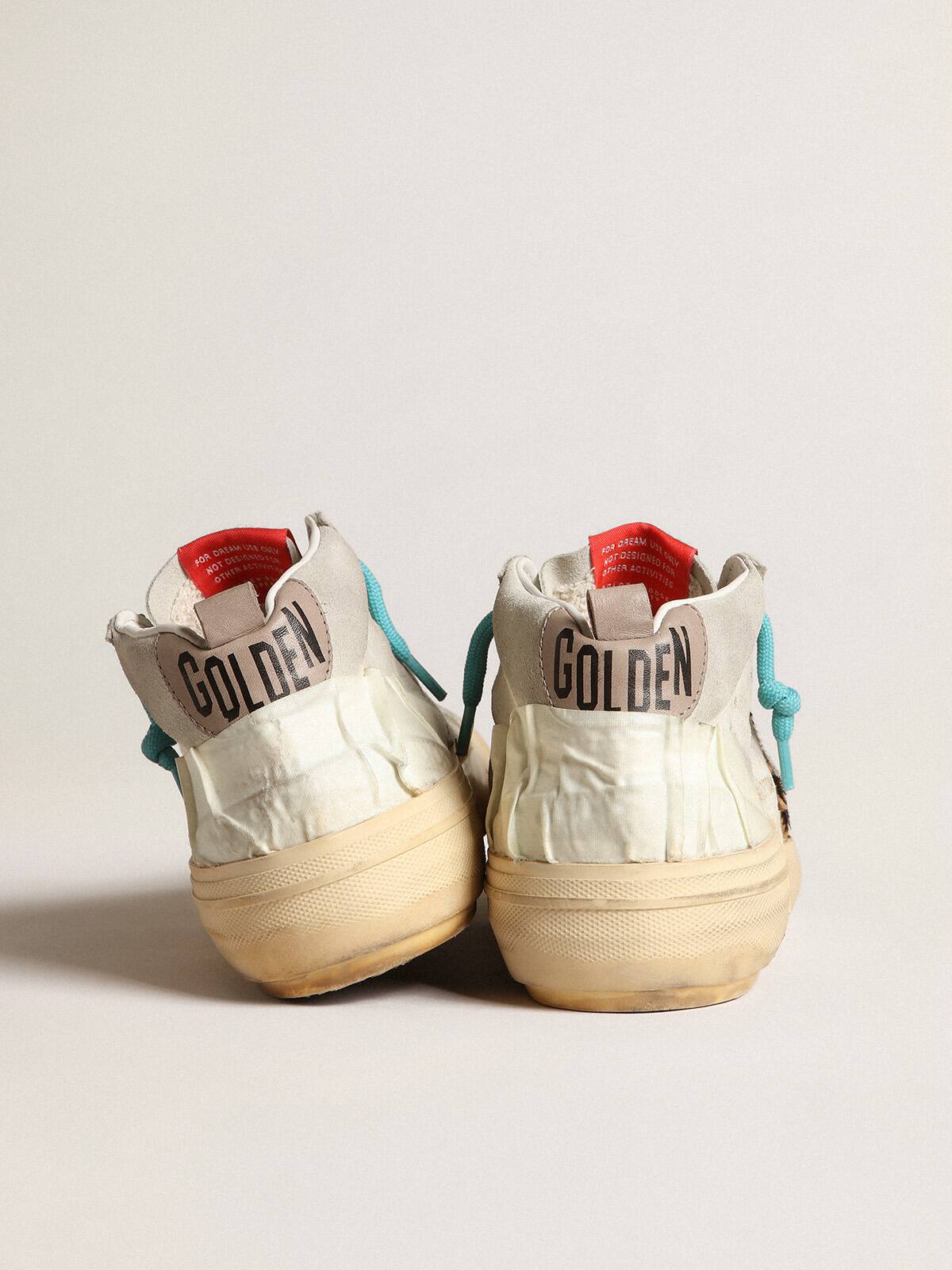 Women’s Mid Star LAB in gray with leopard-print pony skin star | Golden ...