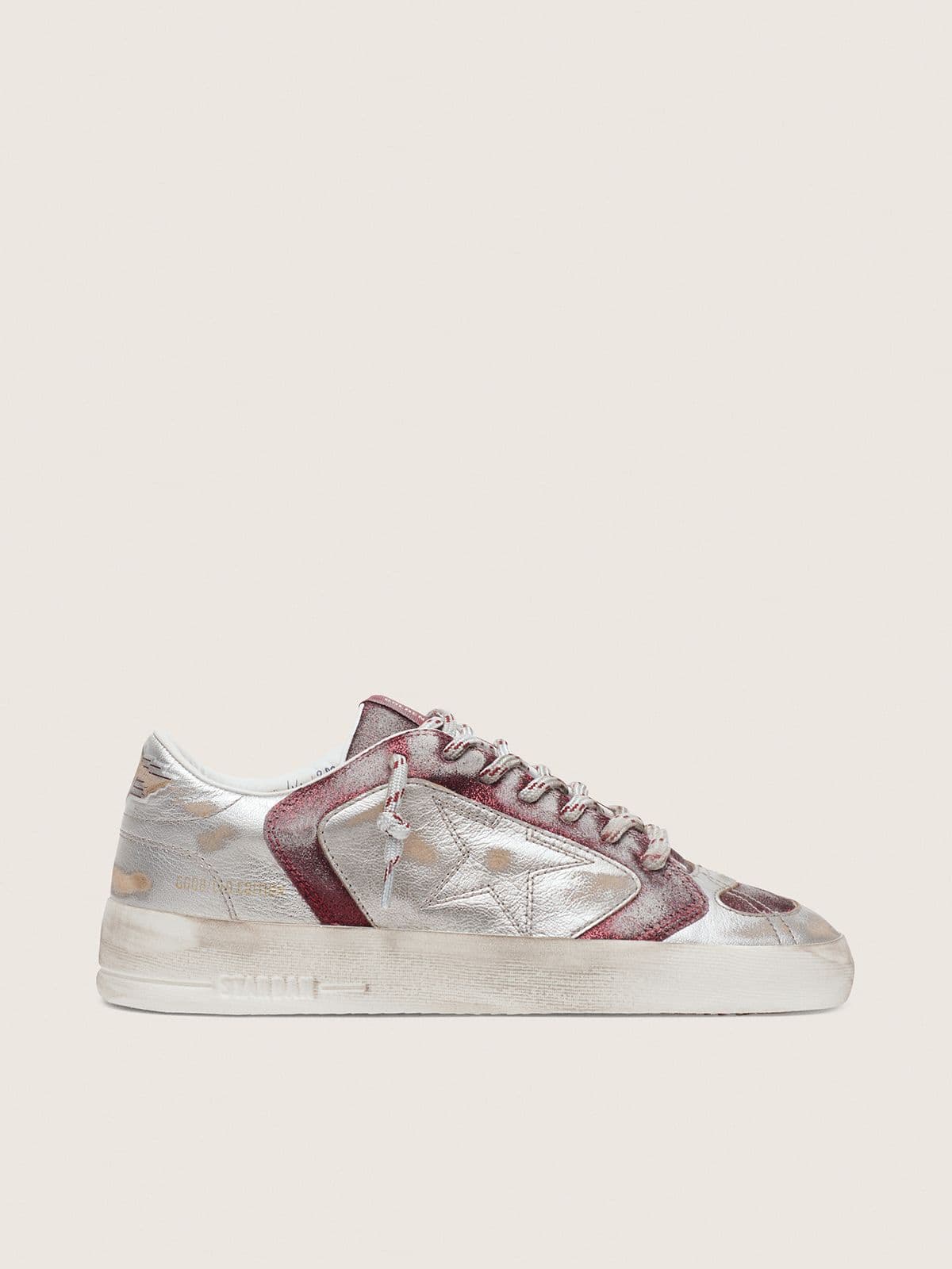Women’s Stardan LAB in burgundy and silver leather and glitter