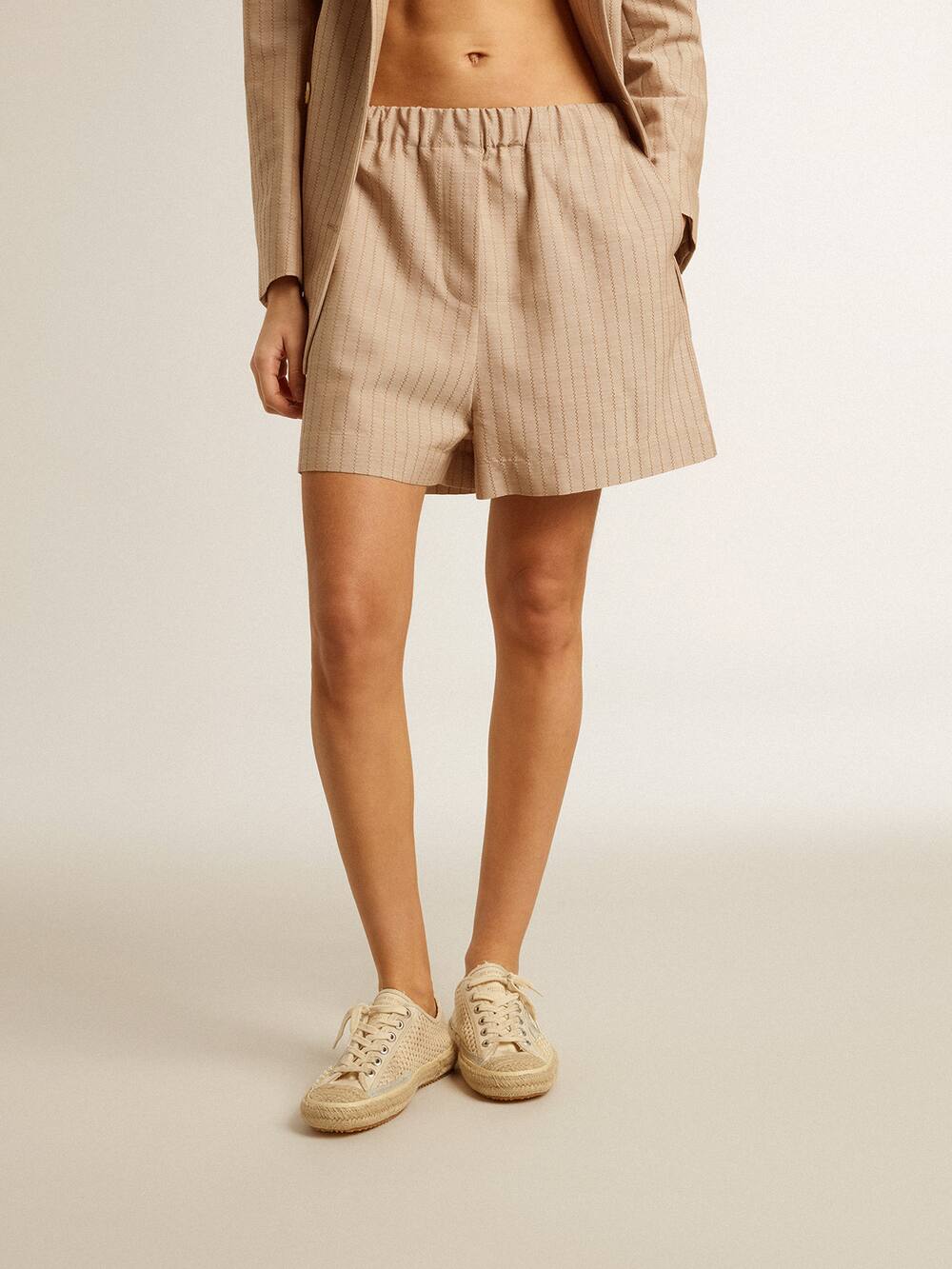 Dark beige shorts with back pocket | Golden Goose