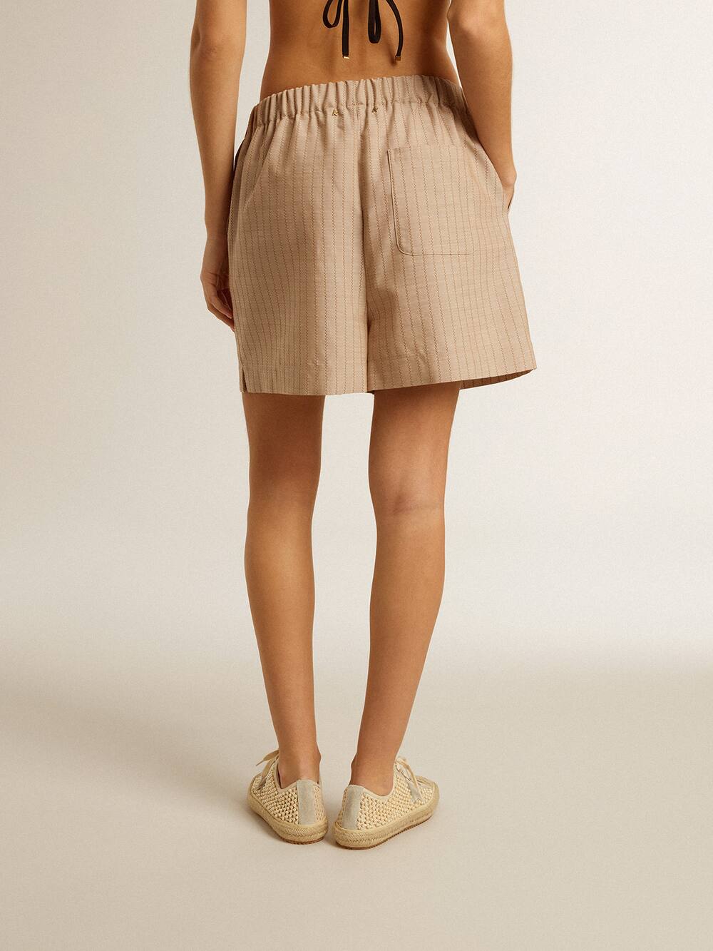 Dark beige shorts with back pocket | Golden Goose