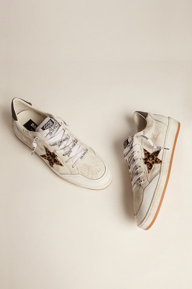 Women’s Ball Star in nappa leather with leopard star and black heel tab ...